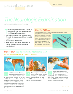 Fillable Online The Neurologic Examination Fax Email Print - pdfFiller
