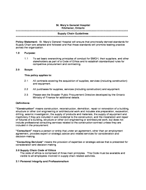 Fillable Online Supply Chain Guidelines Fax Email Print - pdfFiller