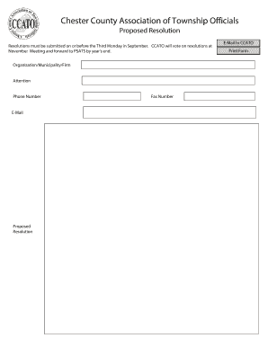 Fillable Online ccato Resolution Submission Form - CCATO Fax Email Print - pdfFiller