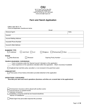 Fillable Online Farm and Ranch Application9.docx Fax Email Print ...