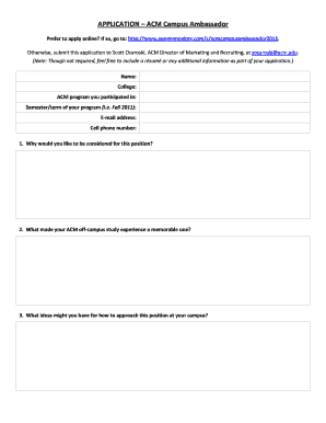 Fillable Online JOB DESCRIPTION ACM Campus Ambassador Fax Email Print ...