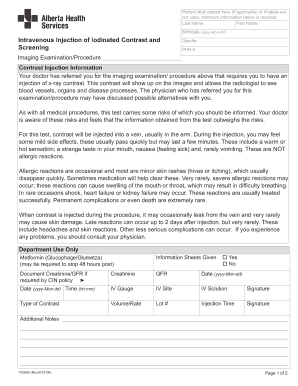 Fillable Online extcontent covenanthealth Intravenous Injection of ...