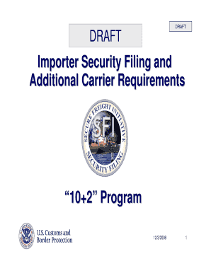 Fillable Online ISF 10+2 Program CBP Powerpoint Presentation - Importer ...