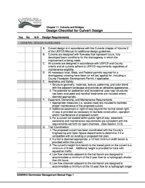 Fillable Online semswa Design Checklist for Culvert Design Fax Email ...