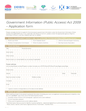Fillable Online Government Information Public Access Act b2009b bApplicationb form Fax Email ...
