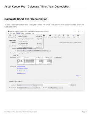 Fillable Online proware-cpa Asset Keeper Pro - CalculateShort Year ...