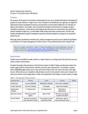 Fillable Online Project Classification Method Fax Email Print - pdfFiller