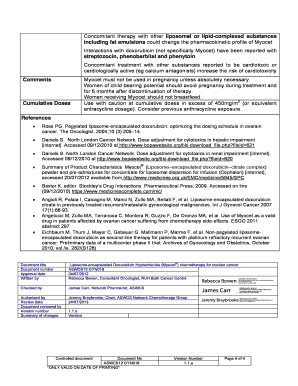 Fillable Online Regimen Liposome-encapsulated Doxorubicin Myocet Fax ...