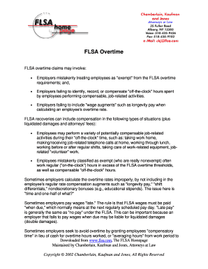 Fillable Online FLSA Overtime Fax Email Print - pdfFiller