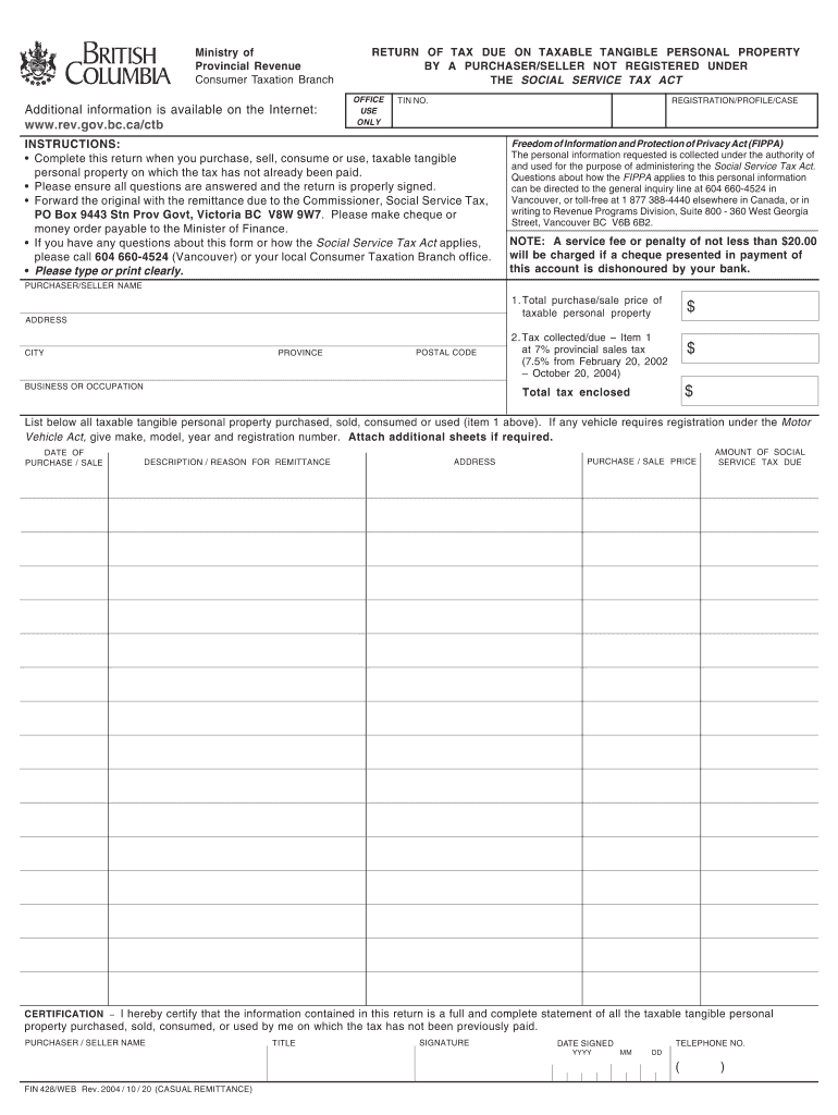 Fillable Online Form 428 This form is completed when you purchase sell ...