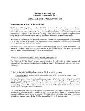 Fillable Online b2015b Global Trademark Report Card Fax Email Print ...