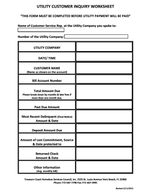 Fillable Online tchelpspot Utility Worksheet - Treasure Coast Homeless ...