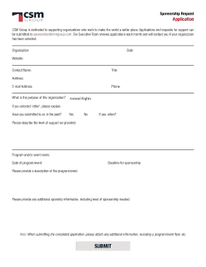 Fillable Online SUBMIT - CSM Group Fax Email Print - pdfFiller