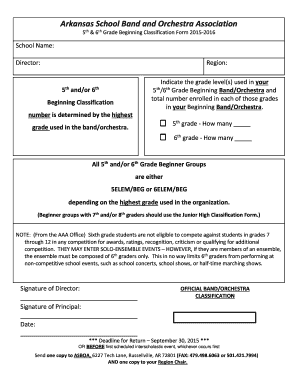 Fillable Online Fifth or Sixth Grade Beginning Classification - asboa ...