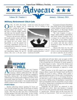 Fillable Online amsmilitary Military Retirement COLA Cuts - American ...