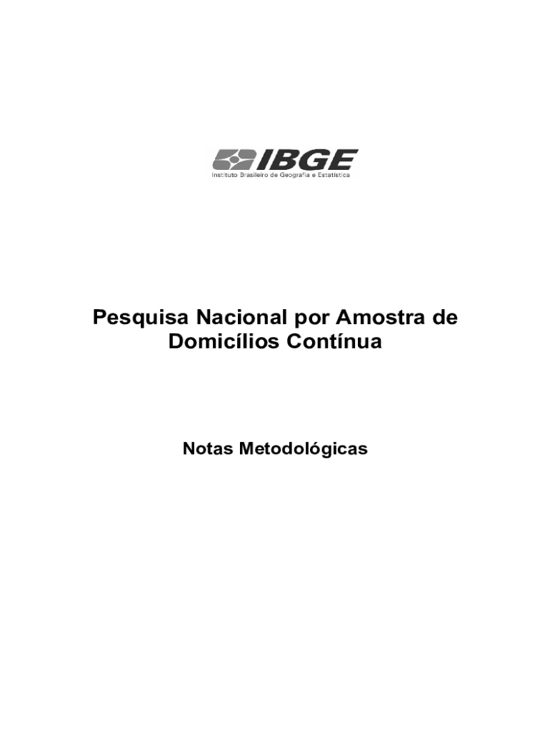 Fillable Online Notas Metodológicas Da Pesquisa Nacional Por Amostra De Domicílios Contínua Fax ...