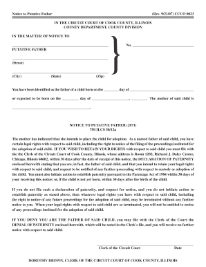 Fillable Online cvls Notice to Putative Father Rev 92107 CCCO 0023 IN ...