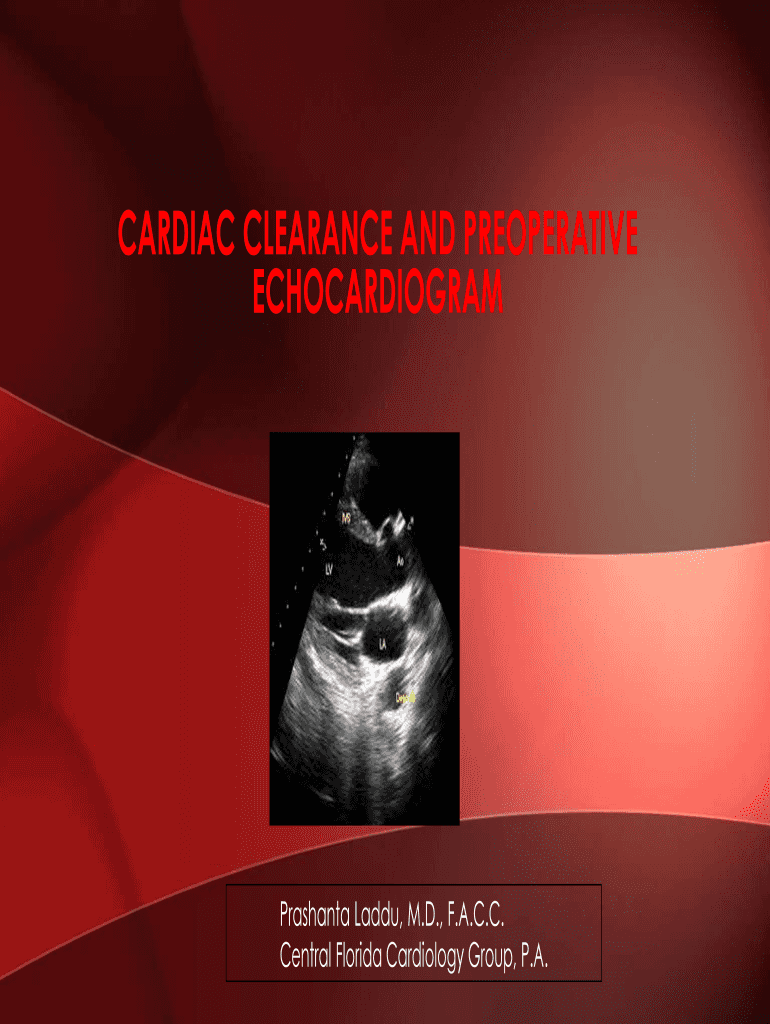Fillable Online CARDIAC CLEARANCE AND PREOPERATIVE Fax Email Print ...