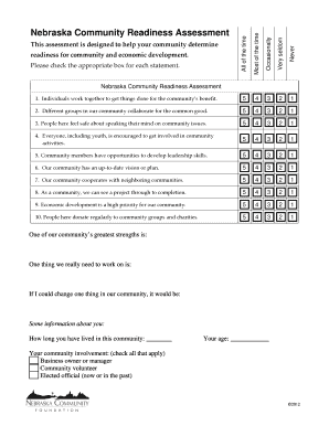 Fillable Online nebcommfound Nebraska Community Readiness Assessment ...