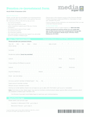 Fillable Online mediasuper com Pension reinvestment form Fax Email ...