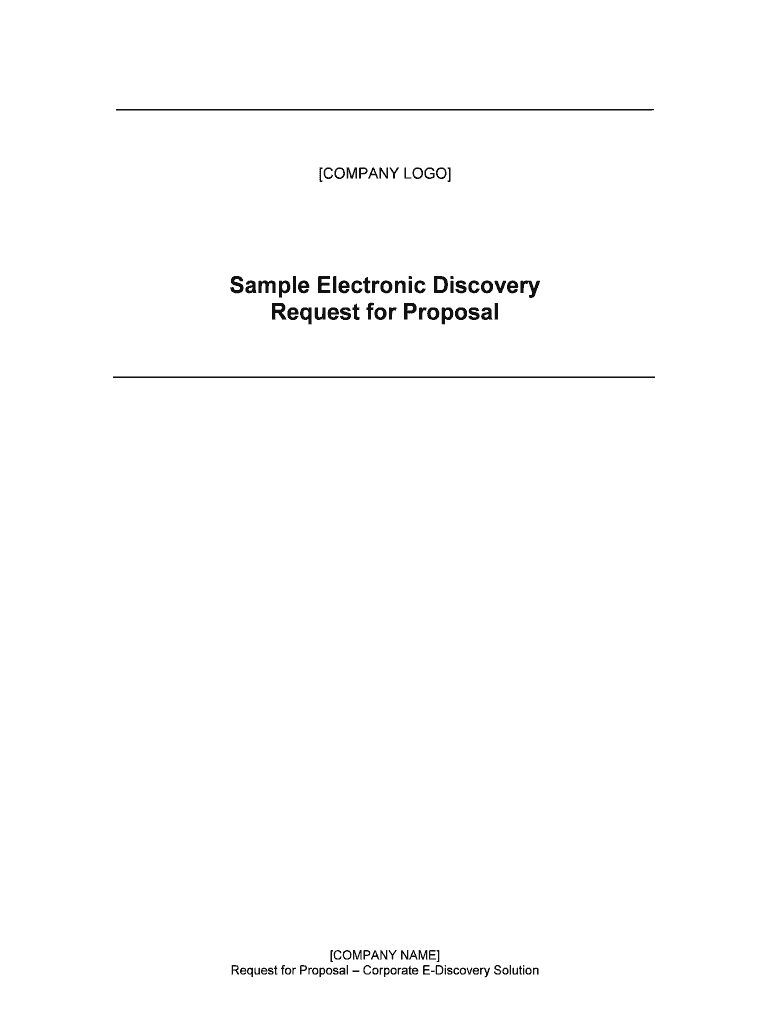 Fillable Online Sample Electronic Discovery Request for Proposal ...