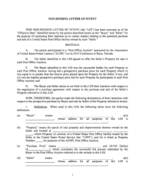 Fillable Online Non-Binding Letter of Intent - Ausplcom Fax Email Print ...