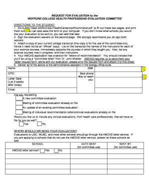 Fillable Online dept wofford COMMITTEE evaluation form - Wofford ...