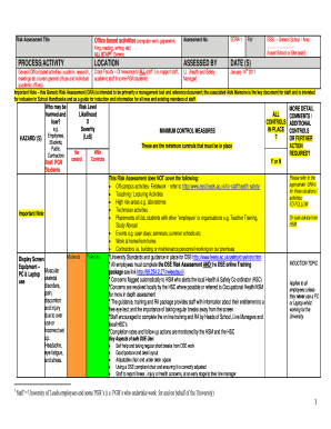 Fillable Online Risk Assessment Title Fax Email Print - pdfFiller
