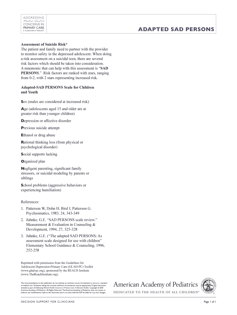 Fillable Online Adapted SAD PERSONS Fax Email Print - pdfFiller