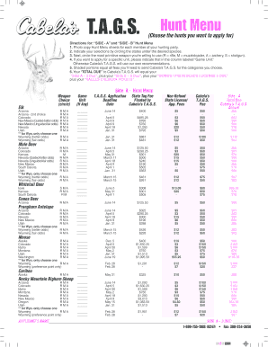 Fillable Online Hunt Menu Fax Email Print - pdfFiller