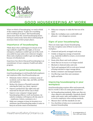 Fillable Online Good HouSekeepInG at Work - WSPS Fax Email Print ...