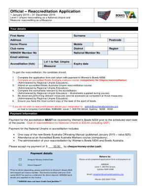 Fillable Online womensbowlsnsw Official Reaccreditation bApplicationb ...