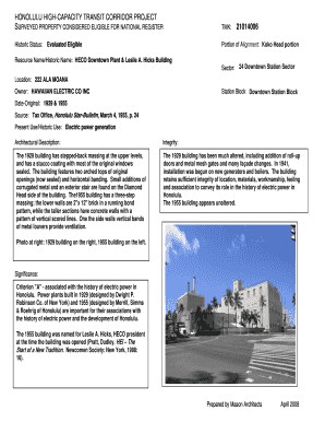 Fillable Online DOE Form HECO Downtown Plant and Leslie A Hicks ...