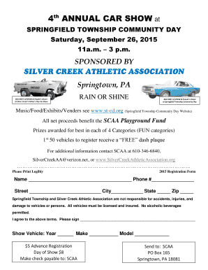 Fillable Online Car Show for SCAA Fax Email Print - pdfFiller
