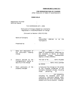 Fillable Online FOR REGISTRATION OF CHARGE Fax Email Print - pdfFiller