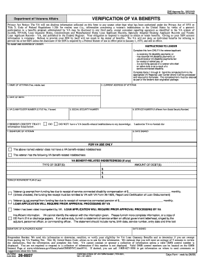 Fillable Online VA Verification of VA Benefit Fax Email Print - pdfFiller