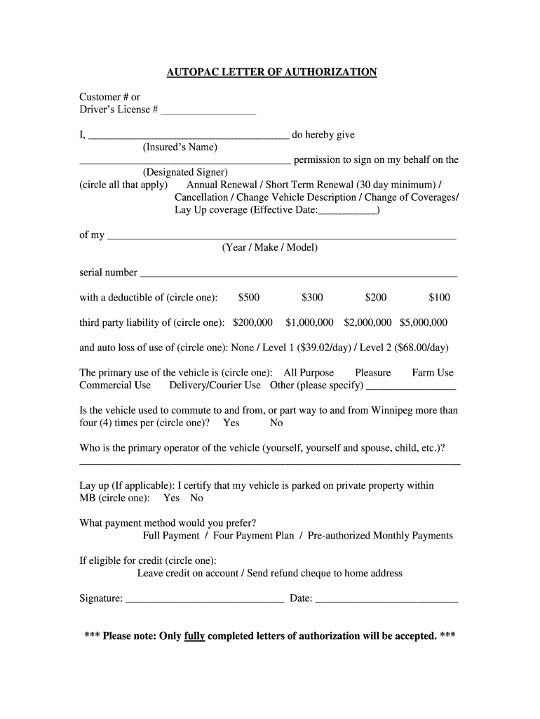 Fillable Online guildhmsinsurance Letter of Authorization - Guild ...