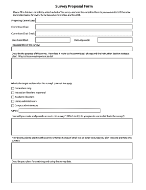 Fillable Online acrl ala Survey Proposal Form Fax Email Print - pdfFiller