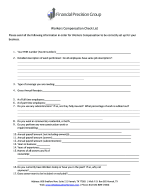 Fillable Online Workers comp template Fax Email Print - pdfFiller