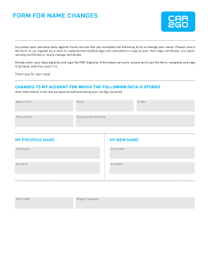Fillable Online FORM FOR NAME CHANGES Fax Email Print - pdfFiller