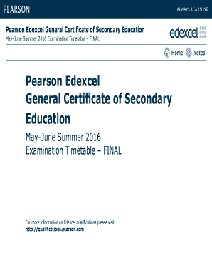 Fillable Online sussexdowns ac edexcel timetable form Fax Email Print ...