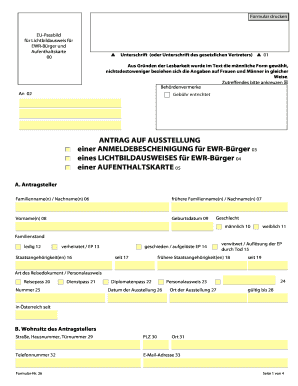 Ausfüllbar Online bmi gv ANTRAG AUF AUSSTELLUNG einer AUFENTHALTSKARTE ...