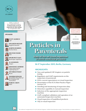 Fillable Online Particles in Parenterals - State-of-the-art visual ...