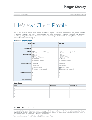 Fillable Online LifeView Client Profile - Morgan Stanley Fax Email ...