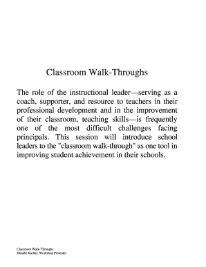 Fillable Online Classroom Walk-Throughs Fax Email Print - pdfFiller
