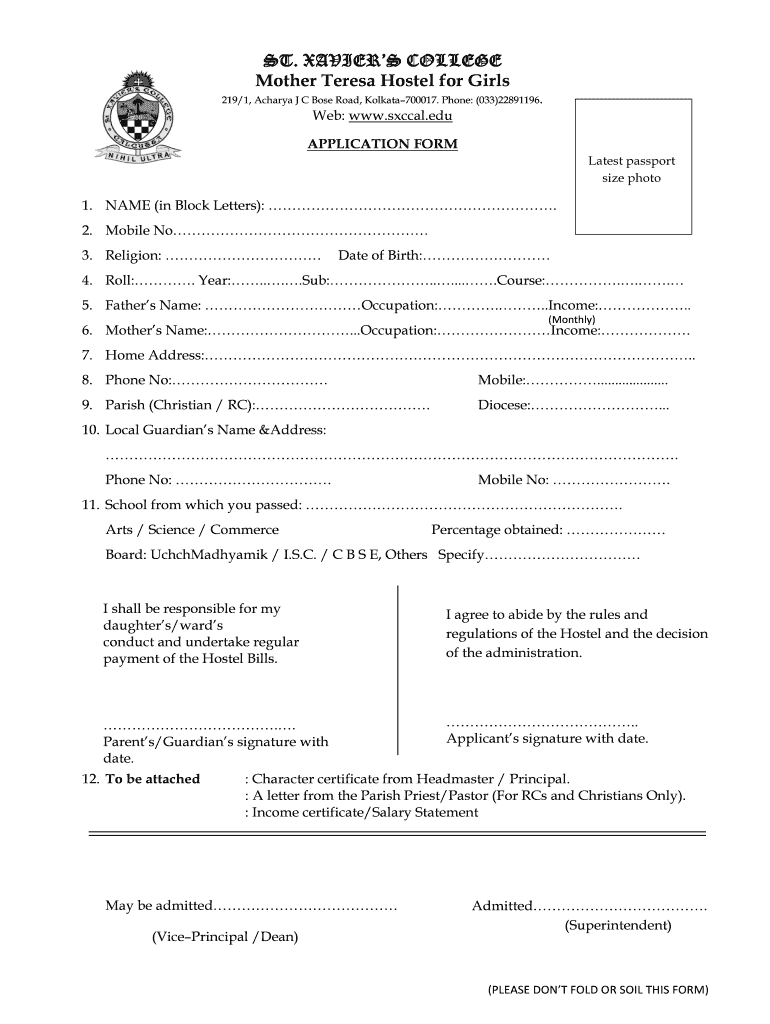 Girls Hostel Form - Fill Online, Printable, Fillable, Blank | pdfFiller