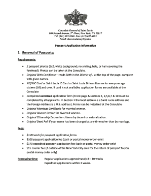 Fillable Online Consulate General of Saint Lucia Fax Email Print ...