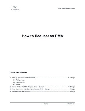 Fillable Online How to Request an RMA - Bluebird Fax Email Print ...
