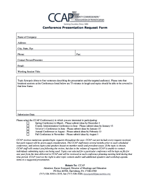 Fillable Online pacounties Conference Presentation Request Form PDF Fax ...