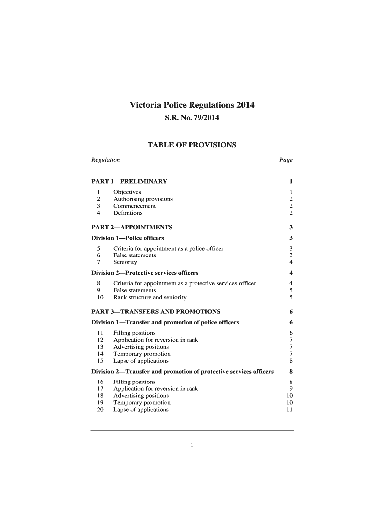 Fillable Online ocpc vic gov Victoria Police Regulations 2014 Fax Email ...